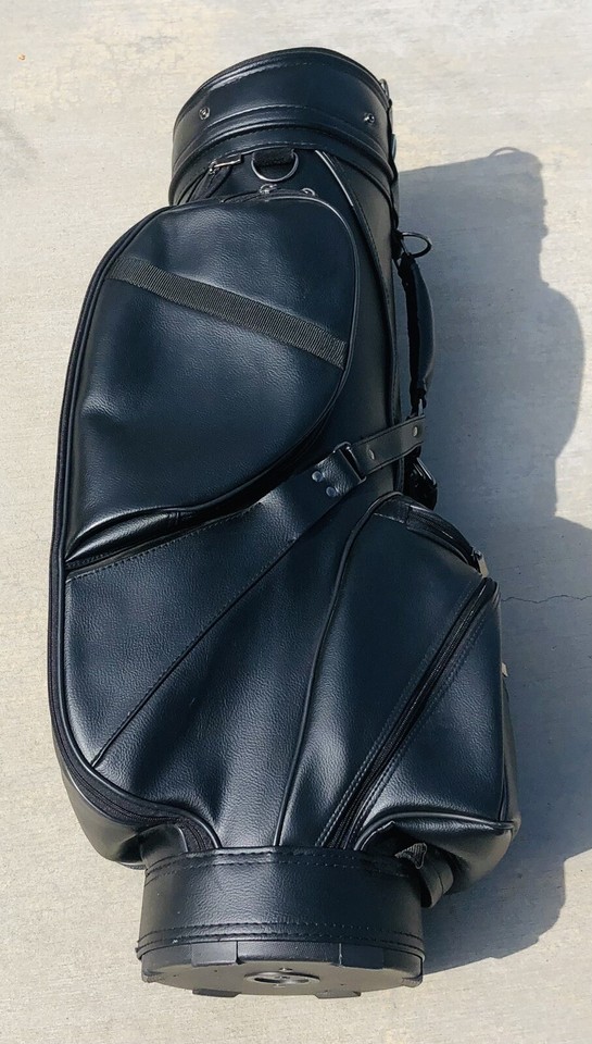 Takara Sports 15-Way Black Leather Staff Golf Cart Bag With Rain Hood 6 ...