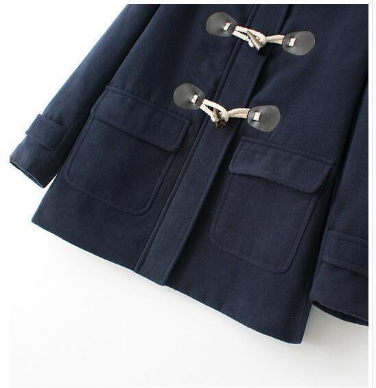 4 Color NEW Fashion Women Wool Blend Hooded Duffle Toggle Coat Outwear ...