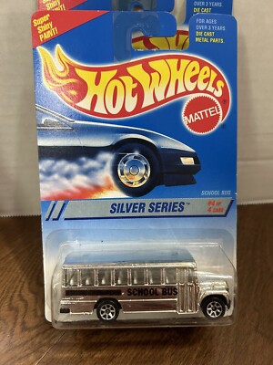 1 Hot Wheels 1994 School Bus SILVER 323 SERIES 4 of 4 1/64 Diecast NEW ...
