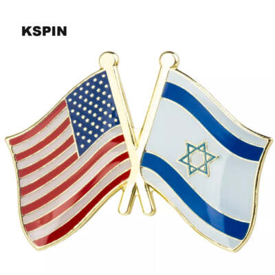 U.S. American Flag and Israeli Flag of Israel Lapel Pin FREE USA ...