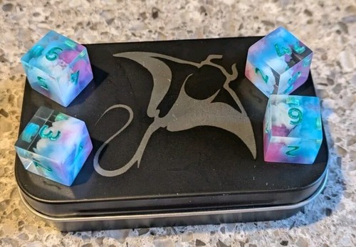 Set of 4 Custom D6 with Custom Tin Dice D&D Tabletop Warhammer | eBay
