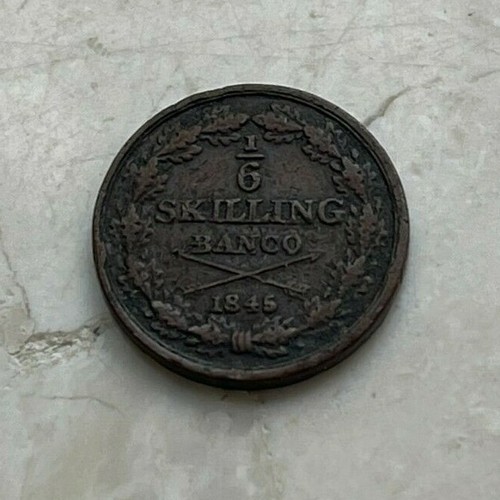1845 Sweden 1/6 Skilling Coin | eBay