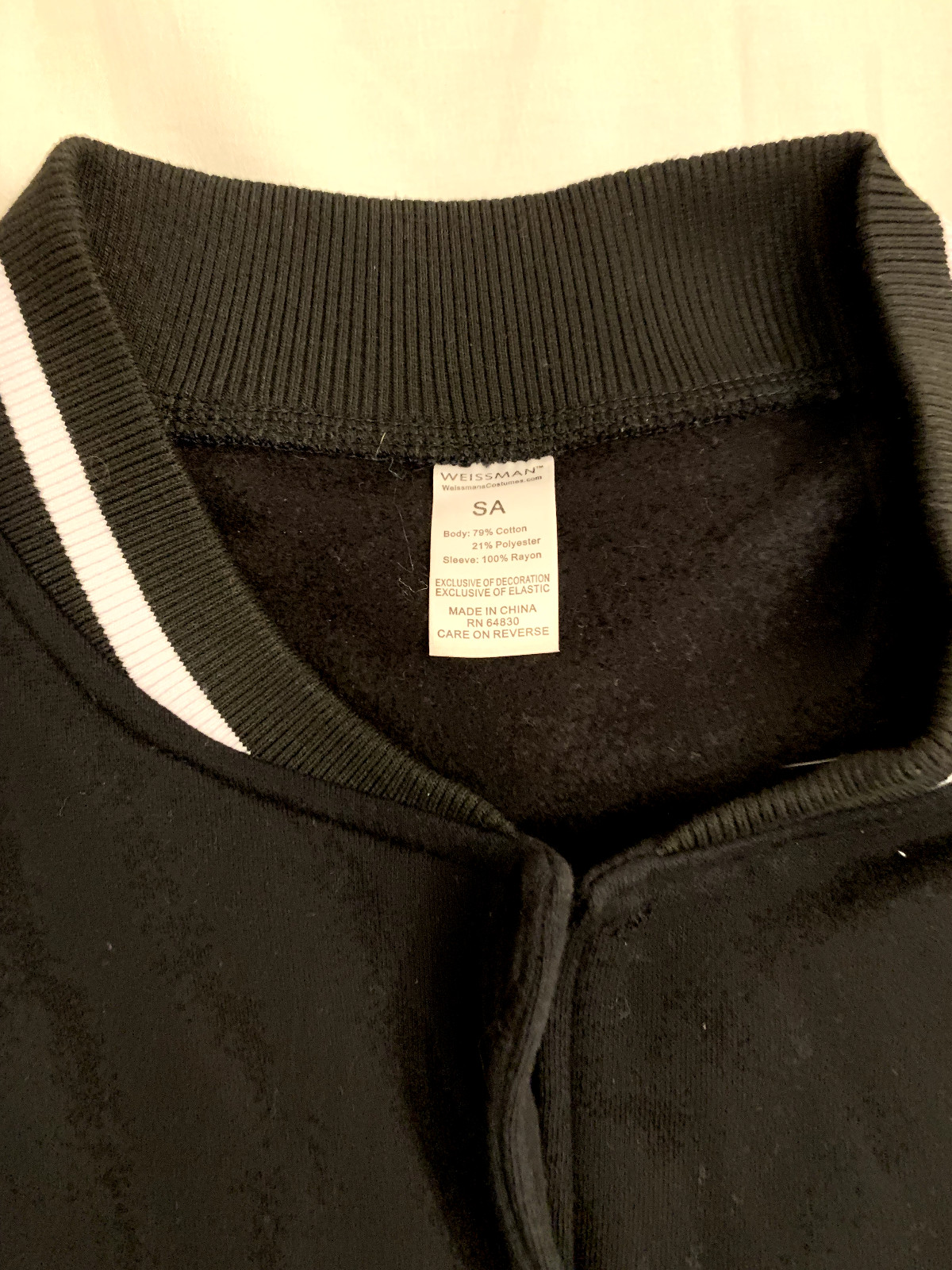 1950s Grease Style Varsity Black Jacket Adult Size Sm… - Gem