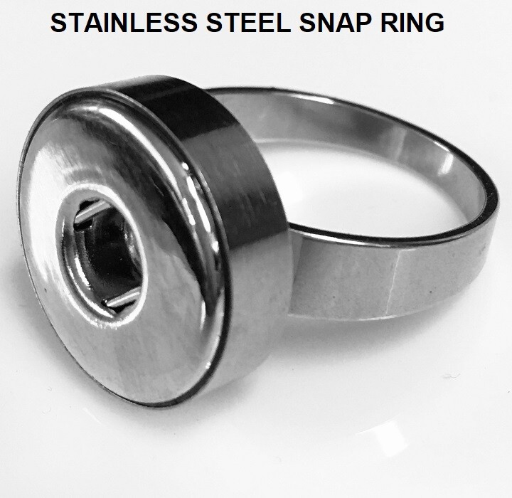 Snap Jewelry Stainless Steel Ring fits18-20mm Ginger Snaps Charms Sizes ...