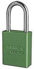 American Lock A1106GRN Safety Padlock Green Anodized Aluminum 1-1/2 ...
