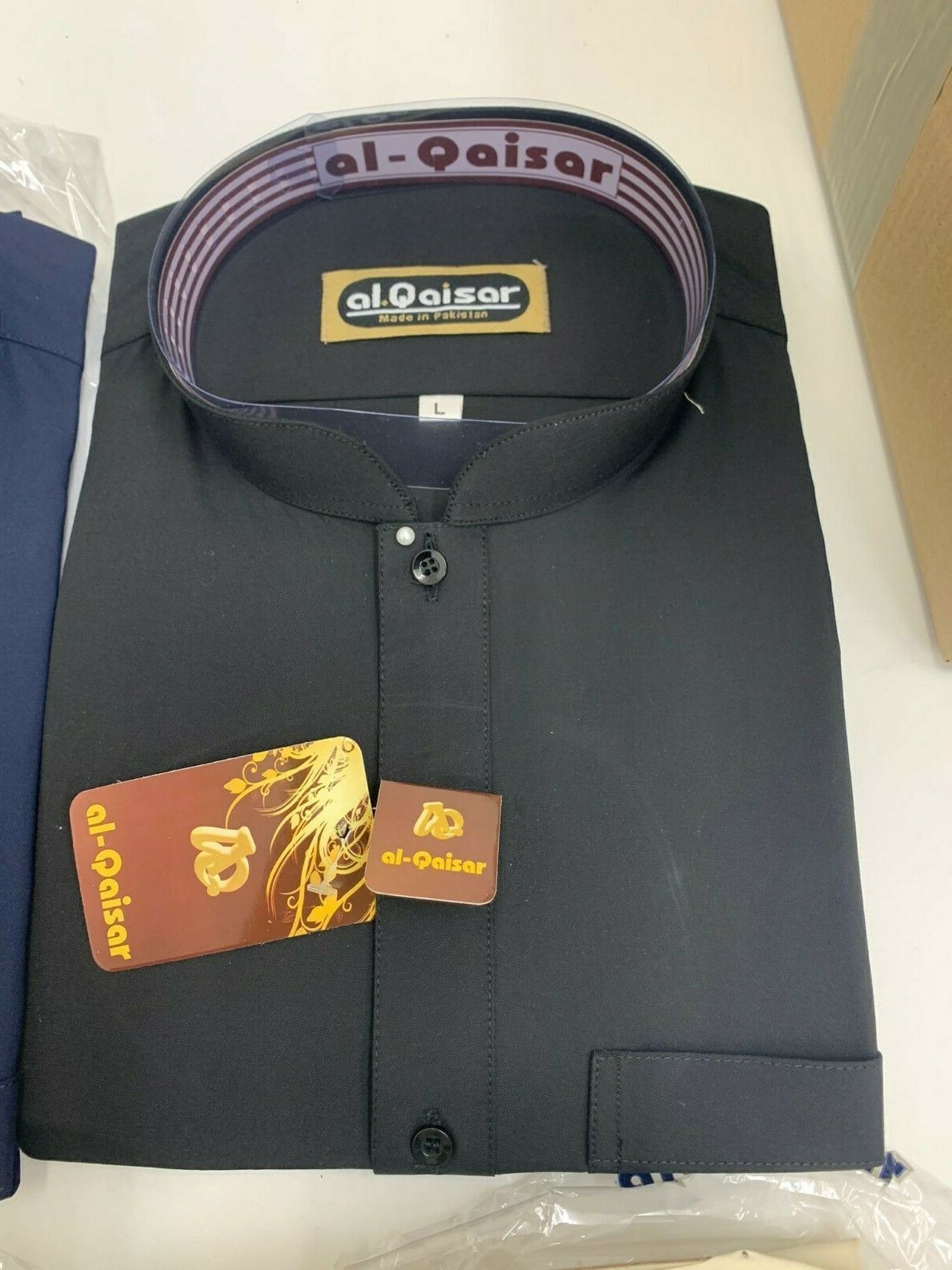 Shalwar Kameez Mens Al-Qaiser Plain Band Collar White/Cream Sizes S,M,L,XL | eBay UK