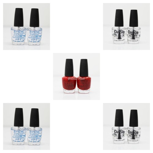 SET 2 Mini Bottles OPI NAIL ENVY, CHIP SKIP, RAPID DRY, Red Dazzle 3 ...