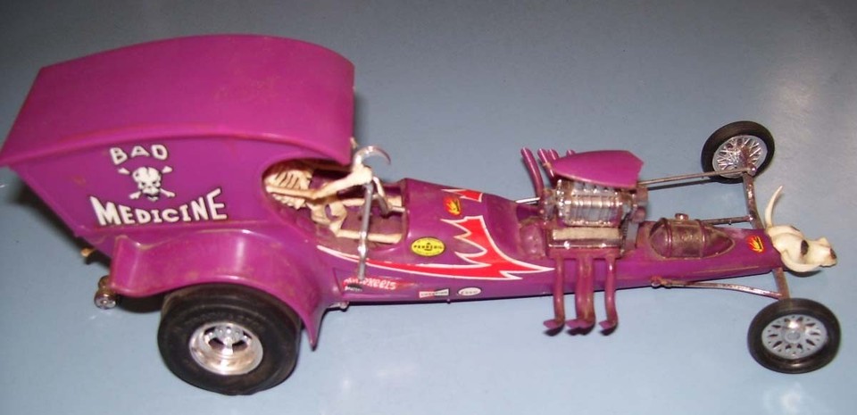 Vintage 1970 Monogram BAD MEDICINE Skeleton Hot Rod Model Dragster ...