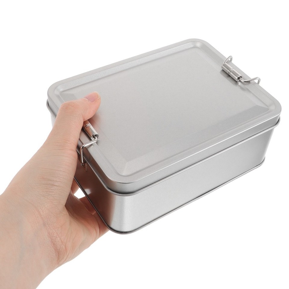 Metal Box with Buckle Latch Vintage Candy Airtight Cookie Tin Container ...