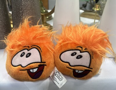 Disney Club Penguin ORANGE PUFFLE 4" Bean Bag STUFFED ANIMAL TOY (2/pcs ...