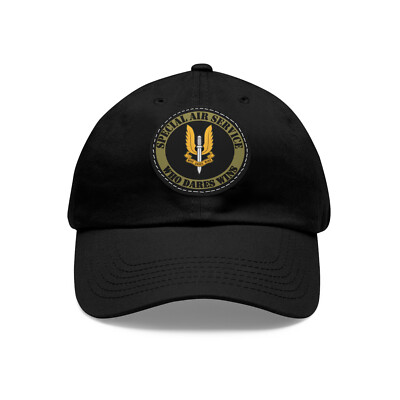 British SAS Special Air Service Printed Adjustable Dad Hat with Leather ...