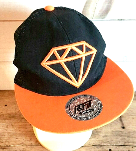 ROST Diamond Flat Bill Mens Snapback Embroidered Black Orange High Life ...