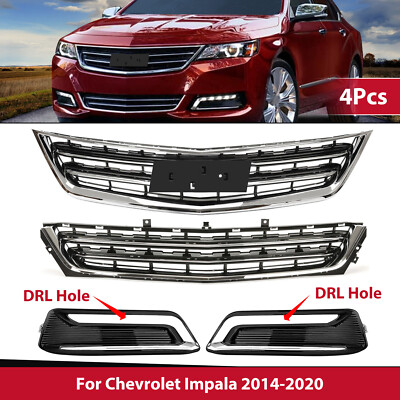 For Chevrolet Impala 2014-2020 Front Upper Lower Bumper Grille w/Fog ...
