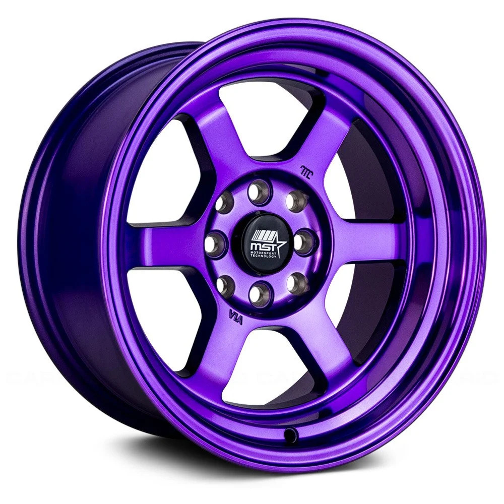 MST Time Attack Wheels 15x8 (0, 4x114.3, 73.1) Purple Rims Set of 4 | eBay