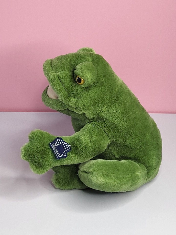 Applause Russ Berrie Green Frog Hand Puppet Realistic Ribbit Sound ...
