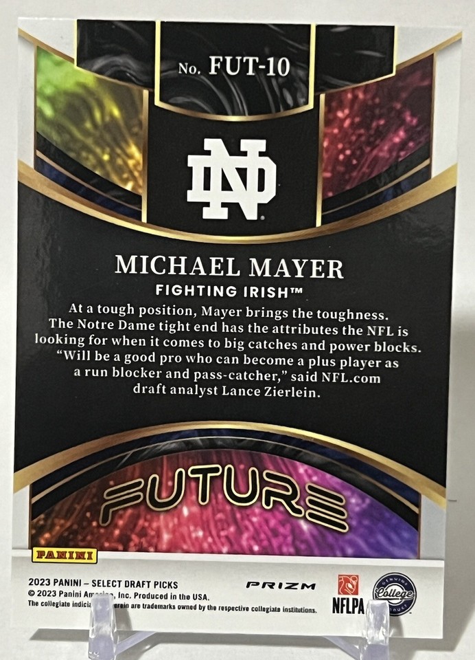 2023 Panini Select Draft Picks #FUT-10 Michael Mayer Silver PRIm Future ...