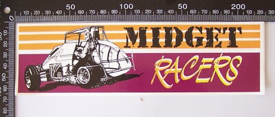 VINTAGE MIDGET RACERS CAR RACING SOUVENIR ADVERTISING PROMO STICKER ...