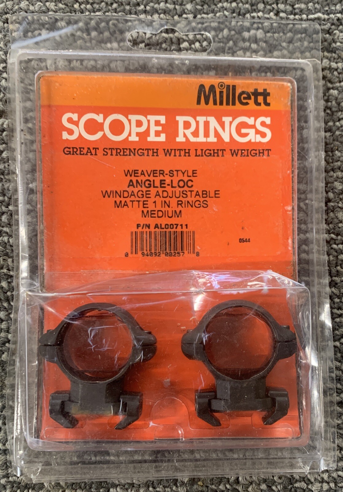 Millet Scope Rings Weaver-Style Angle-loc 1” Medium Windage Adjustable ...