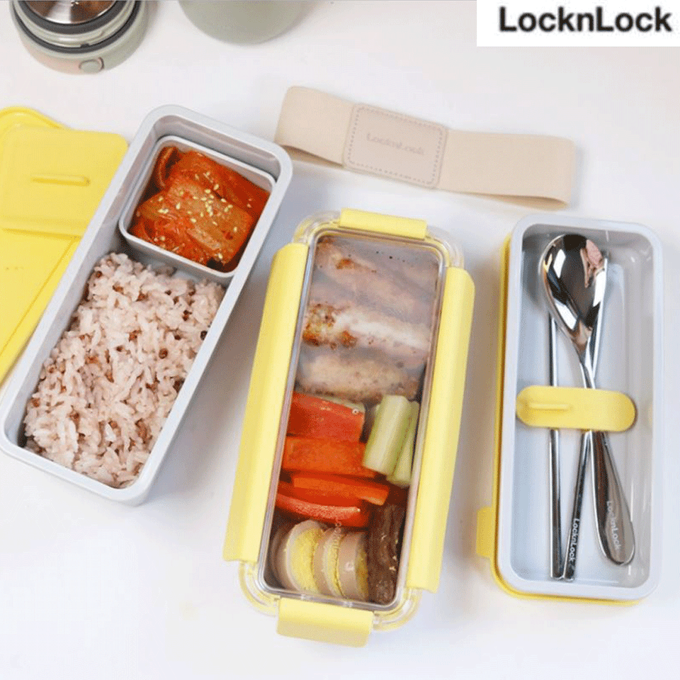 LocknLock DOSILOCK Professional Lunch Box 4 Containers - Spoons ...