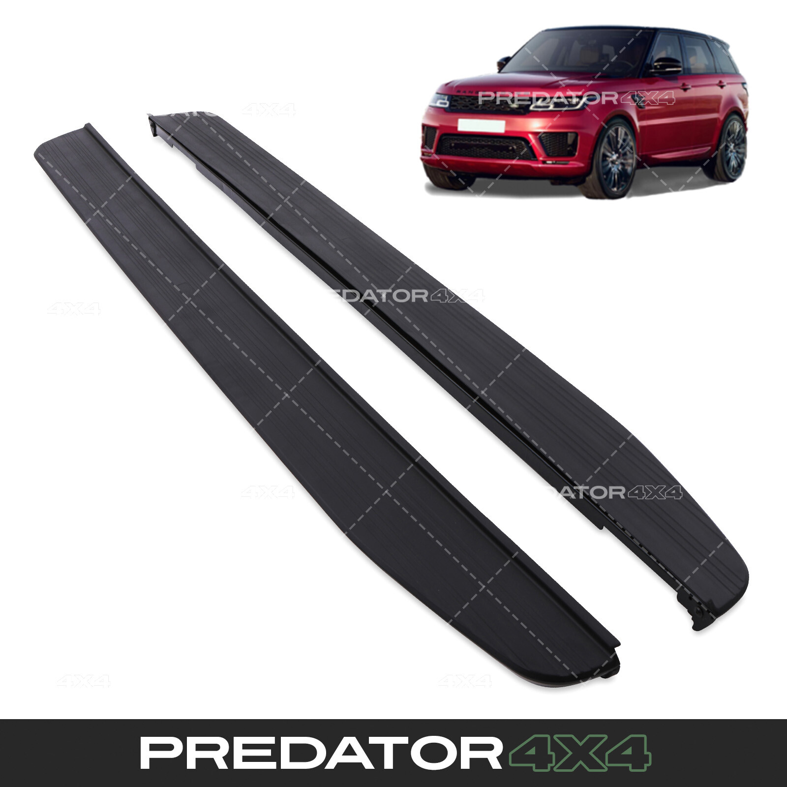 BLACK PACK RUNNING BOARD SIDE STEPS RAILS SILLS FOR RANGE ROVER SPORT ...