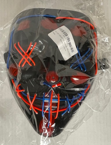 PURGE LED Mask Blue/Red - Light Up Halloween Costume Rave Clubbing ...
