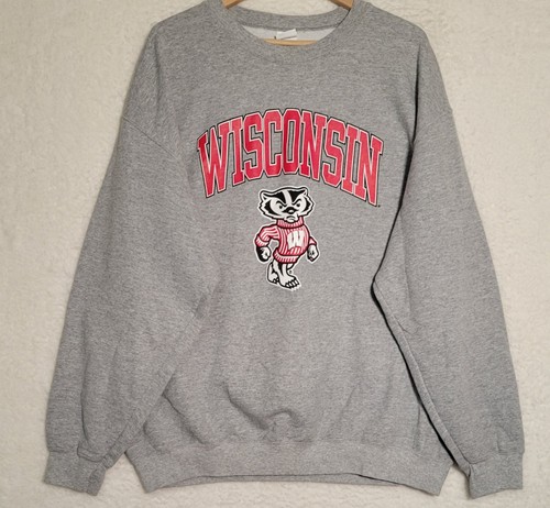 Wisconsin Badgers Fleece Sweatshirt Men's Size 2XL Pullover Bucky 0538 ...
