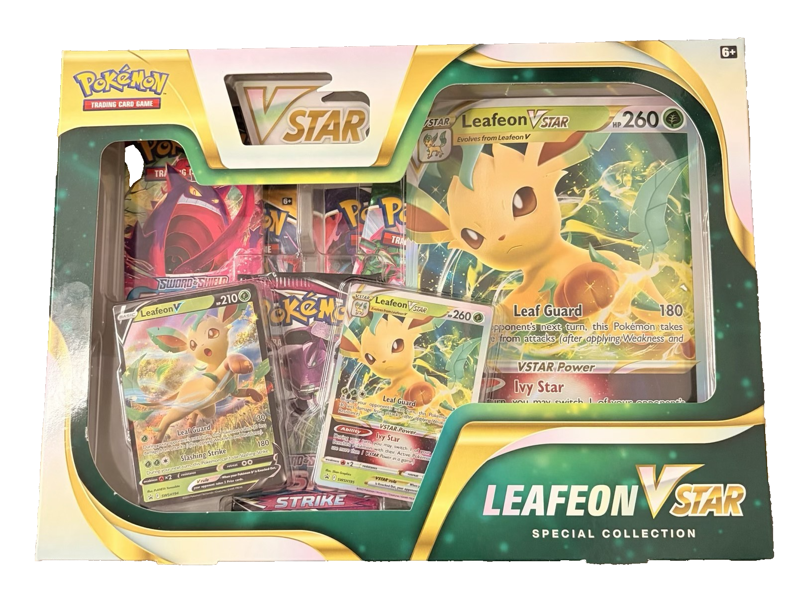 Pokemon Leafeon VSTAR Collection Box - 2 Evolving Skies, 2 Fusion ...