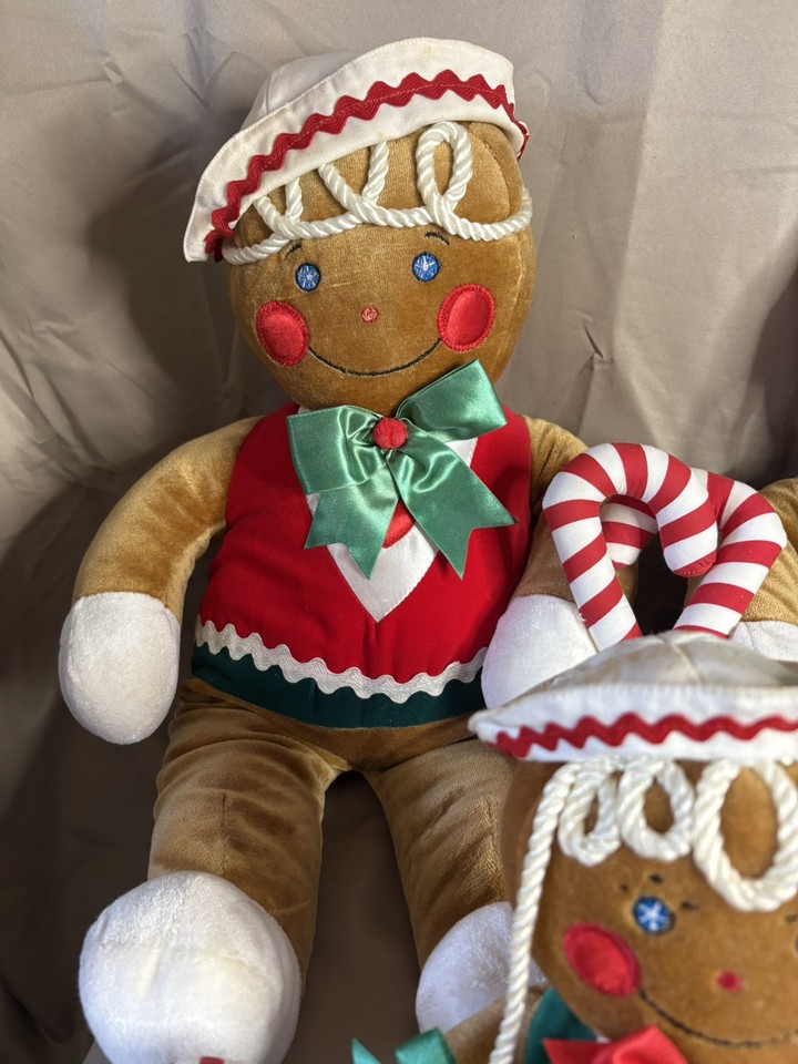 VTG 1990 Target Xmas Gingerbread Family Of 3 Stuffed Plush Dolls (2)19 ...