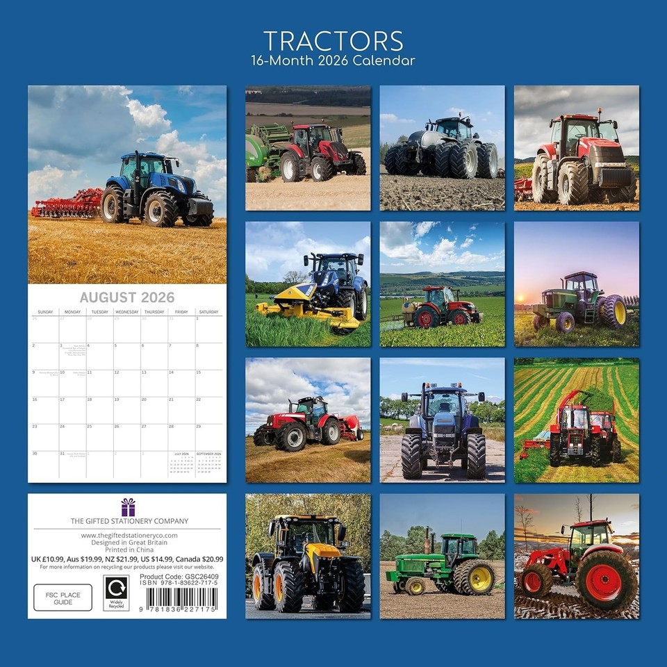 TRACTORS - 2026 WALL CALENDAR - BRAND NEW - 227175 | eBay