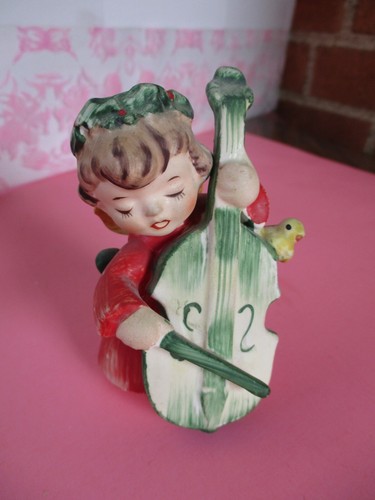 Vintage Holiday Angel Playing Cello Made in Japan | eBay