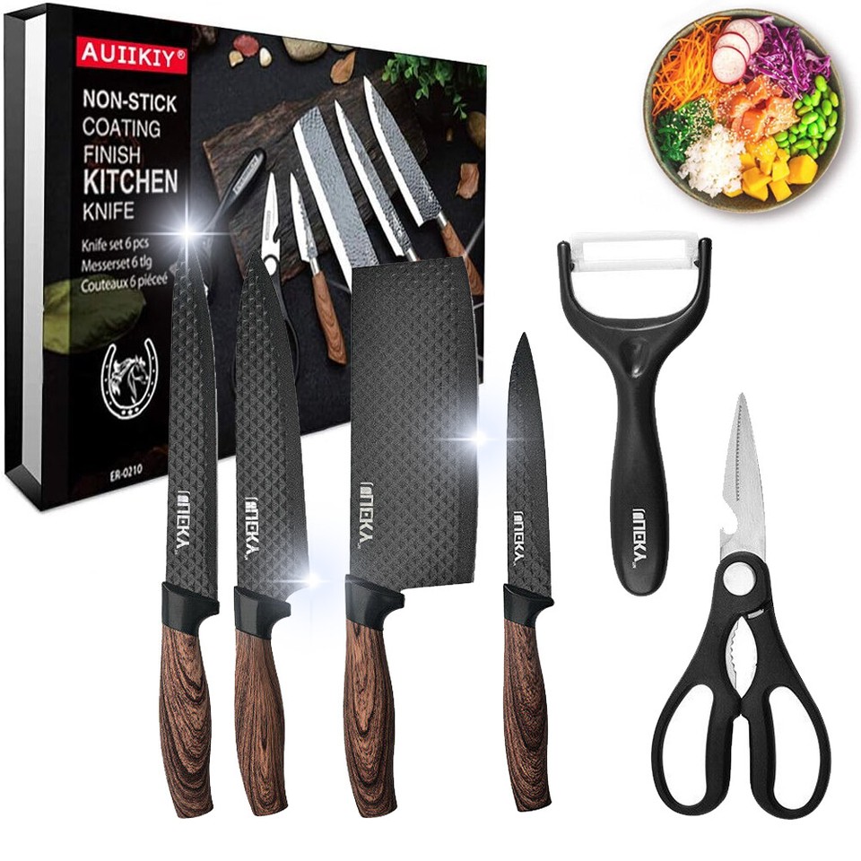 Kitchen Knife Set 6 Piece Chef Knife Set Stainless Steel Sharp Kitchen ...