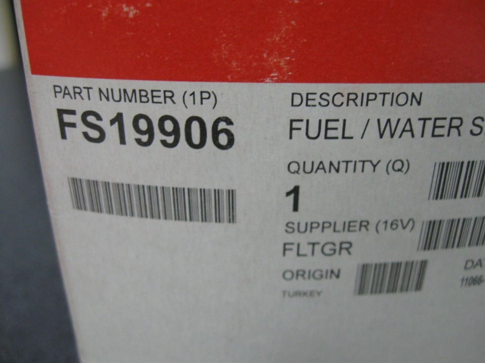 NEW GENUINE FLEETGUARD FUEL WATER SEPARATOR (PN FS19906) | eBay