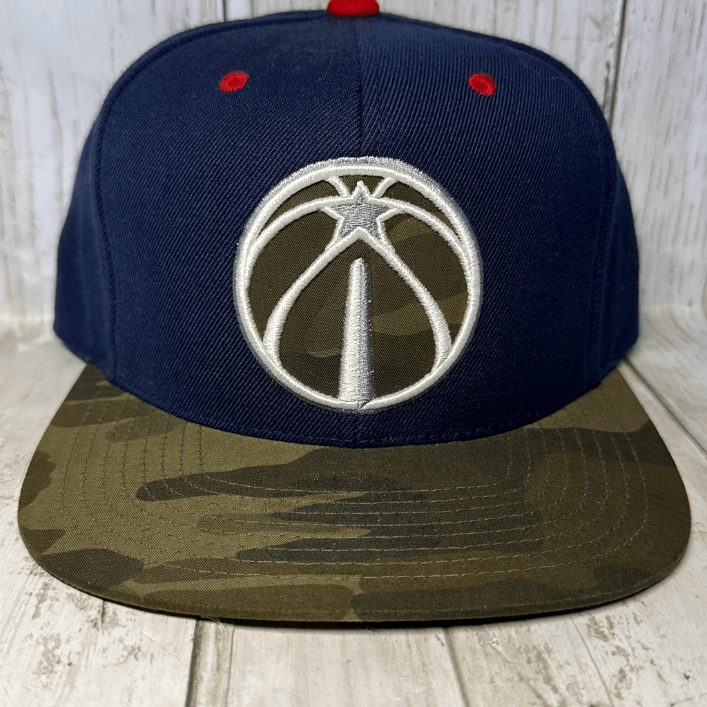 Washington DC Wizards Mitchell & Ness Snapback Hat Camouflage Camo Flat ...