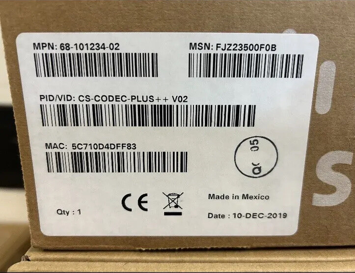 Cisco CS-CODEC-PLUS++ TAA Compliant TTC7-25 Smartnet Clean Webex CS ...