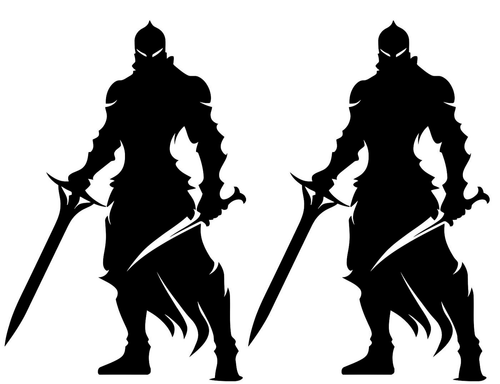 Knight Gallant Warrior Two Pack Black Vinyl Decal Car Truck Mirror ...