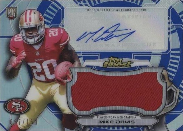 2015 Topps Finest - Autographed Jumbo Relic Refractor Blue Refractor # ...