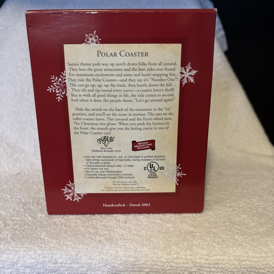 Hallmark Polar Coaster Magic Movement Lights & Sound 2003 Ornament New ...