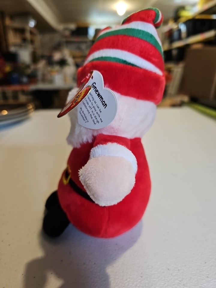 Ty Beanie Boos- Gnewman Christmas Santa Suit Gnome- Plush, New ...