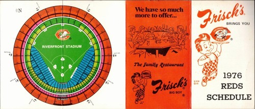 1976, 1977 and 1978 Cincinnati Reds pocket schedule lot sponsored by ...
