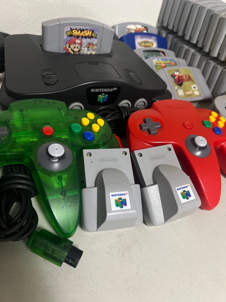 Nintendo 64 N64 Console Bundle + 6 Controllers + 25 Games | Tested ...