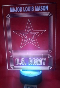 US Army Light Up Lamp Personalized LED United States Army Table Lamp ...