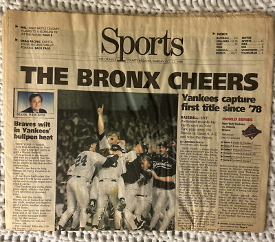 October 27 1996 Orange County Register Sports Section “The Bronx Cheers ...