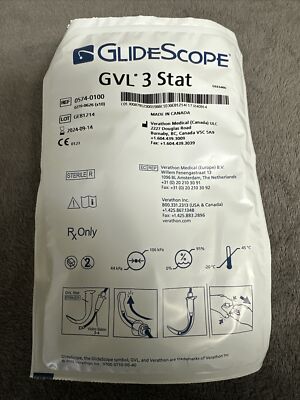 Glidescope GVL 3 Stat VIDEO LARYNGOSCOPE 0574-0100 EXP: 2024-09-14 | eBay