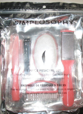 SIMPLOSOPHY - NEW SEALED PKG - PINK - 5 Piece Pedicure Set | eBay