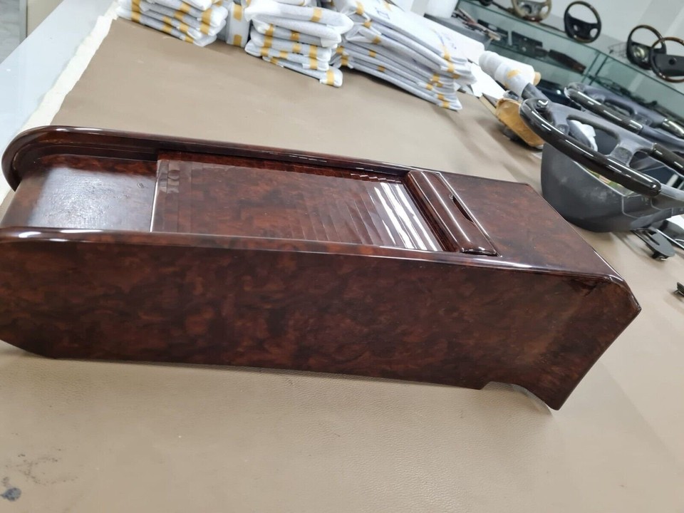 Mercedes w124 storage box rear center console wood burled walnut 1988 ...