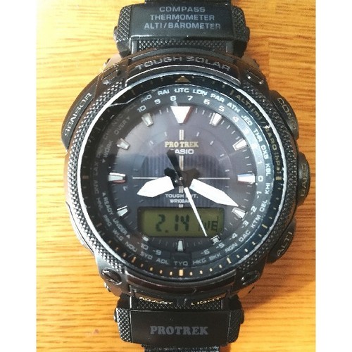 Casio PROTREK Solar Radio Multi-Band6 Triple Sensor Watch Used From ...