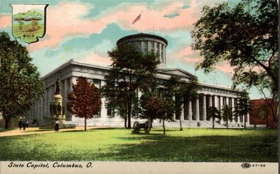 Ohio State Capitol Historical Scene View Exterior Civil War Monument ...