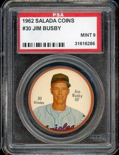 1962 Salada Tea/Junket Desserts All Star Coins - #30 Jim Busby for sale ...