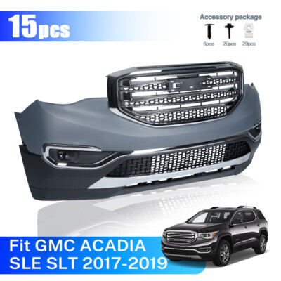 Front Bumper Cover Assembly for 2017/2019 GMC ACADIA SLE SLT Grille Set ...
