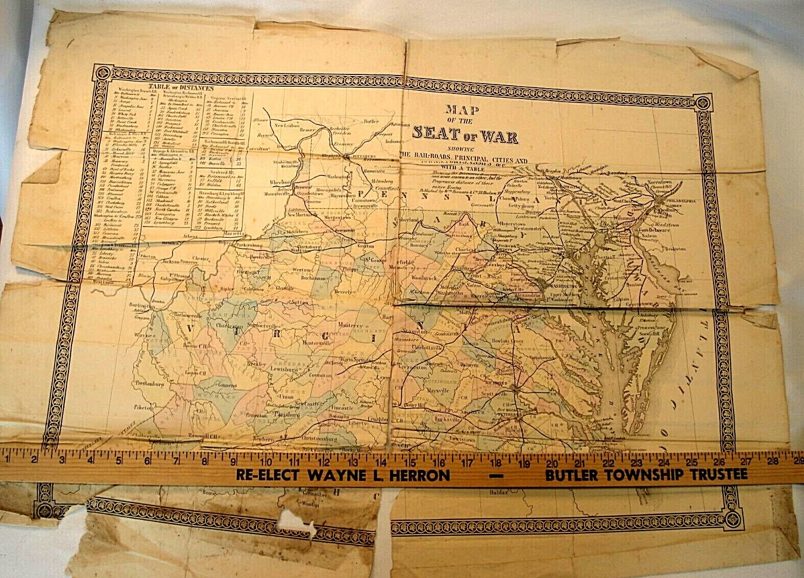 1861 U.S. CIVIL WAR MAP CSA STATES OUT 29" X 22" | eBay